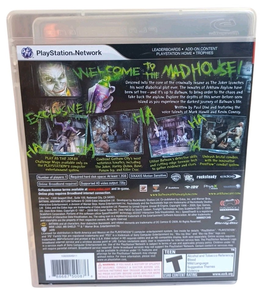 Batman: Arkham Asylum Play Station 3 PS3 - Complete CIB | eBay