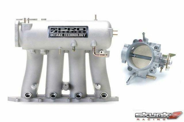 SKUNK2 Intake Manifold Pro Silver+Throttle Body Alpha 70mm B18A1/B18B1 ...