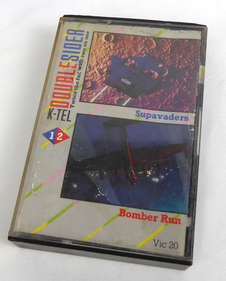 Commodore VC 20 VIC 20 -- SUPAVADERS/BOMBER RUN (K-Tel) -- Tape ...