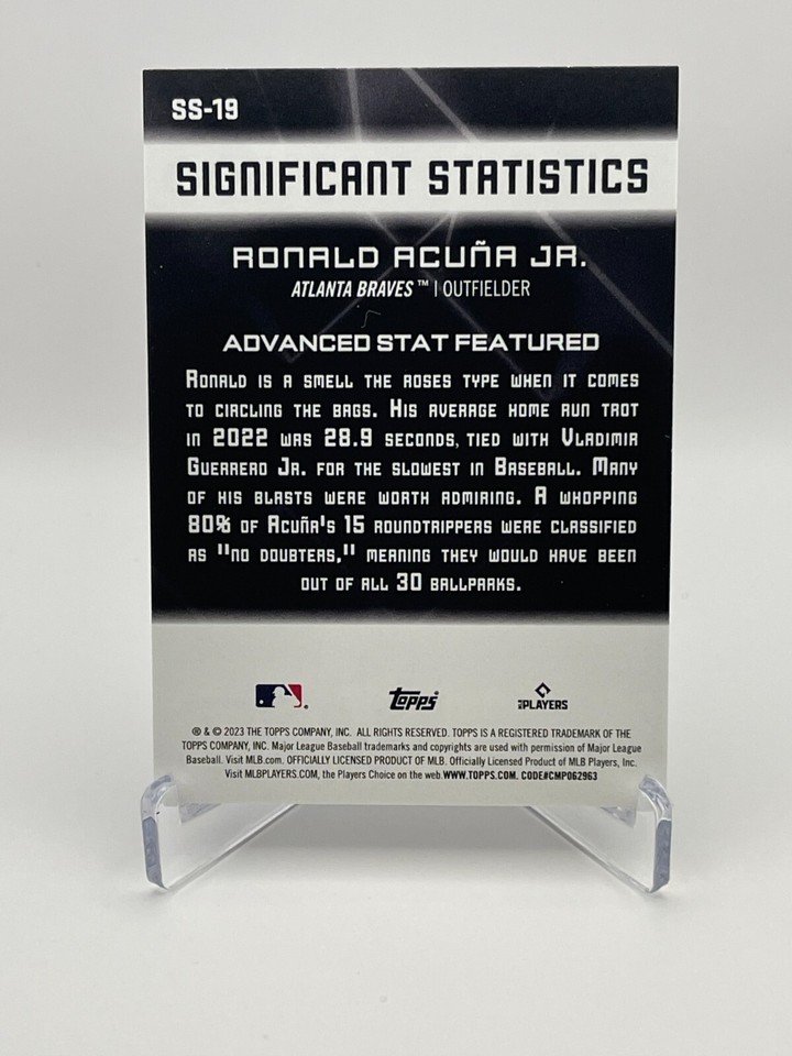 2023 Topps Series 2 #SS-19 Ronald Acuna Jr. Significant Statistics ...
