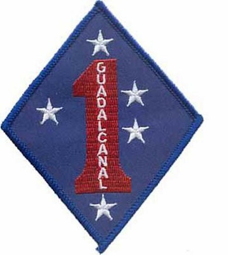 4" MARINE CORPS 1ST MARDIV GUADALCANAL STARS BLUE DIAMOND EMBROIDERED ...