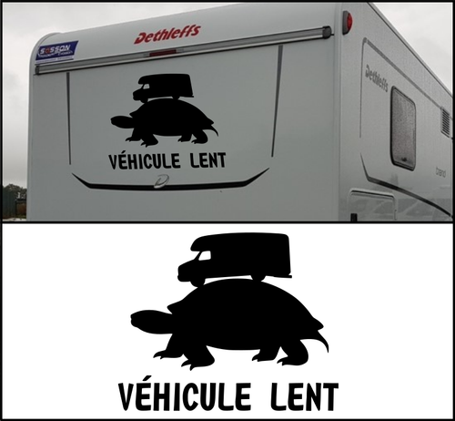 Sticker pour Camping Car -- Véhicule lent Modèle Tortue | eBay