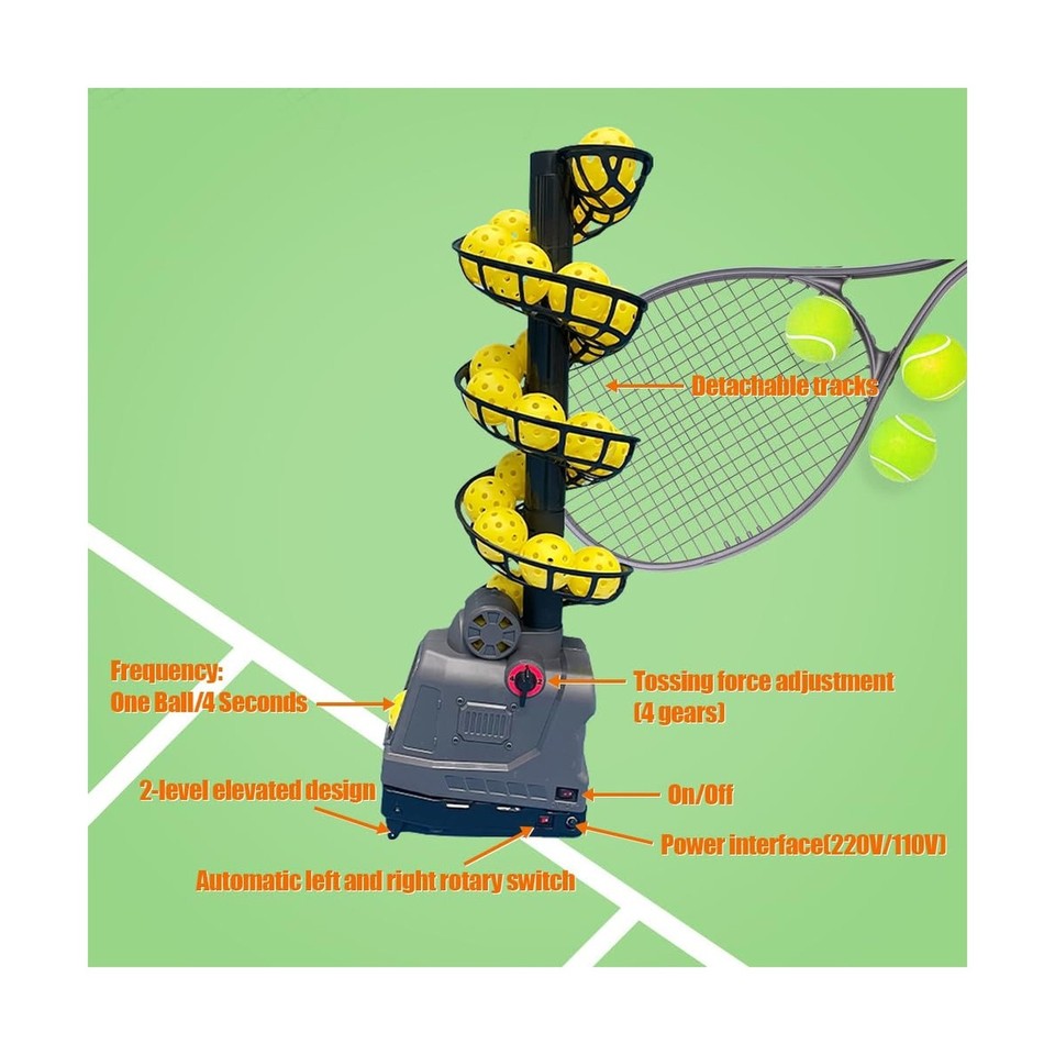 YUEWO Pickleball Machine Tennis Ball Machine Adjustable&Portable ...