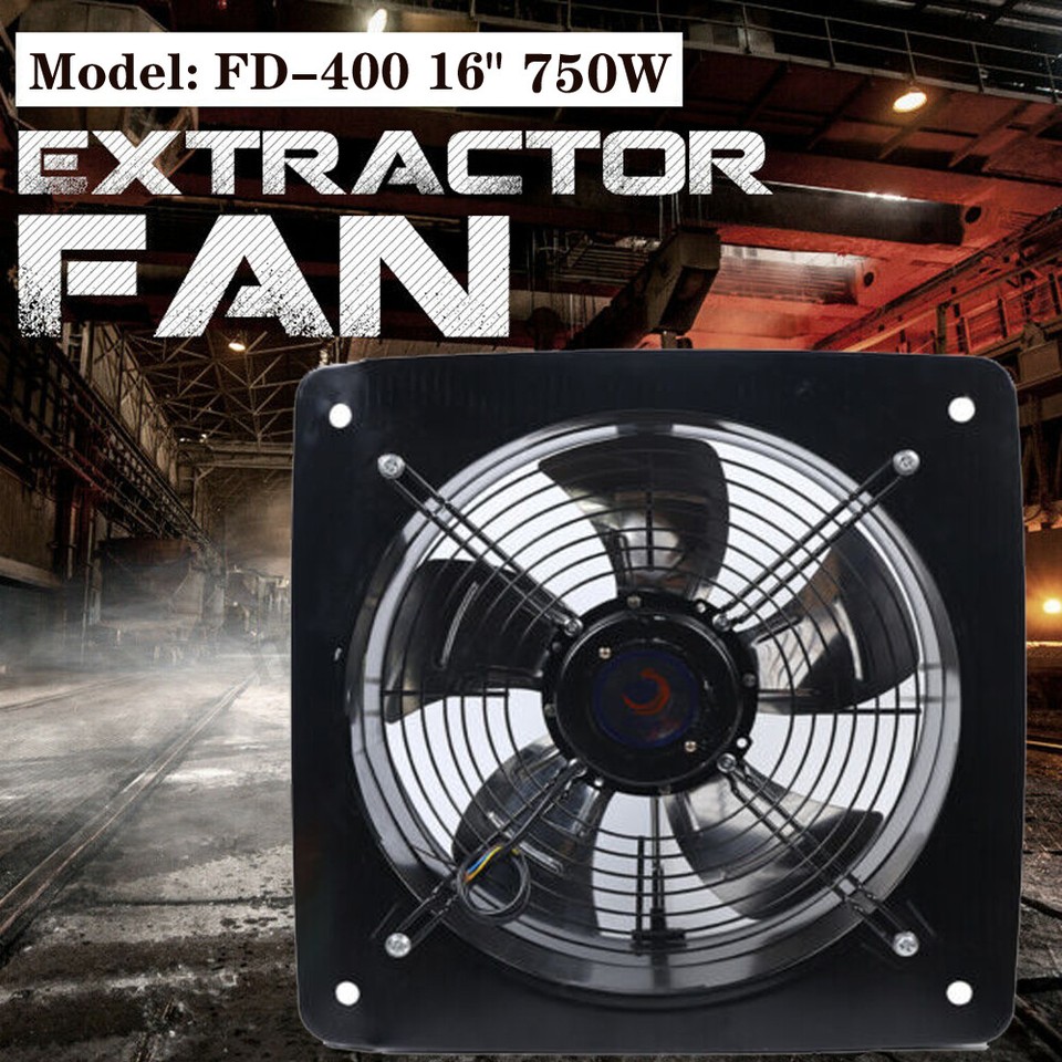 12'' 16" Industrial Extractor Fan Air Blower Ventilation Exhaust Fan ...