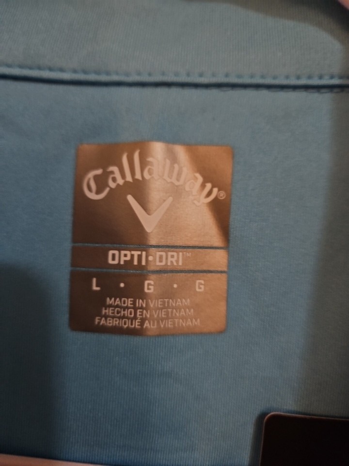 CALLAWAY Opti-Dri Men's Large Golf Big & Tall Shirt Blue Grotto NWT | eBay