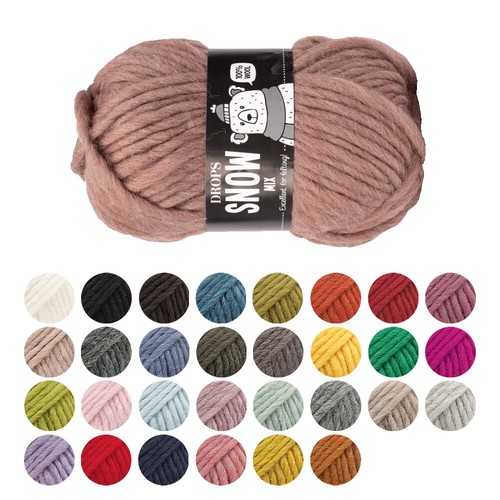 DROPS Snow Yarn Wool Super Chunky Knitting Crochet 50m 50g 30+ Colours ...