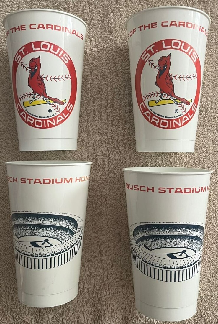 Vintage 80's St. Louis Cardinals Beer Soda Cup Lot of 4 Busch Stadium ...