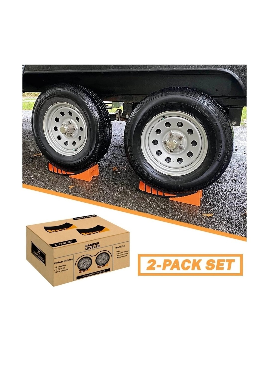 CARMTEK Camper Leveler 2-Pack Kit | Curved RV Levelers with Trailer ...