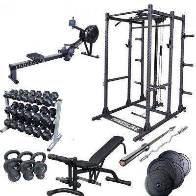 Body-Solid Home Gym Package | Elite Rower, Lat Pulldown, Power Rack ...