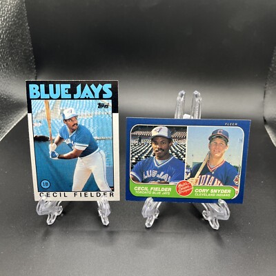 1986 Topps #386 & 1986 Fleer #653 CECIL FIELDER Rookie Cards - Blue ...