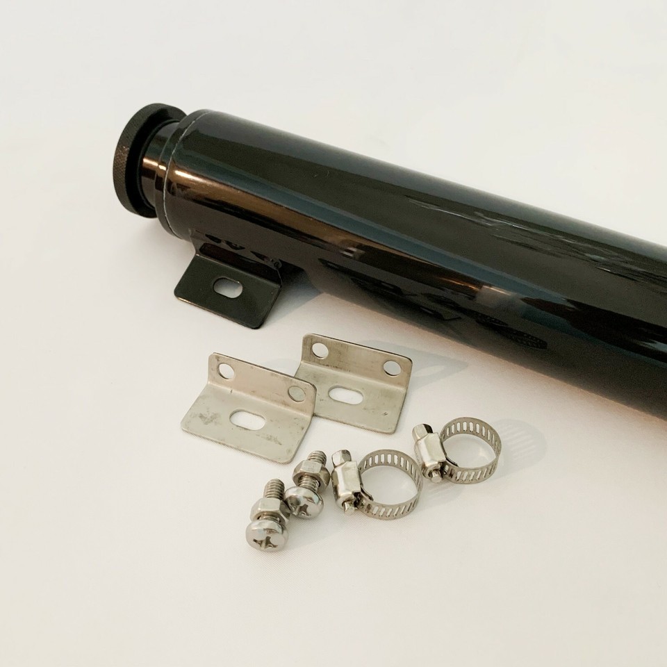 15" x 2" Custom BLACK Stainless Steel Overflow Tank - Coolant Recovery ...