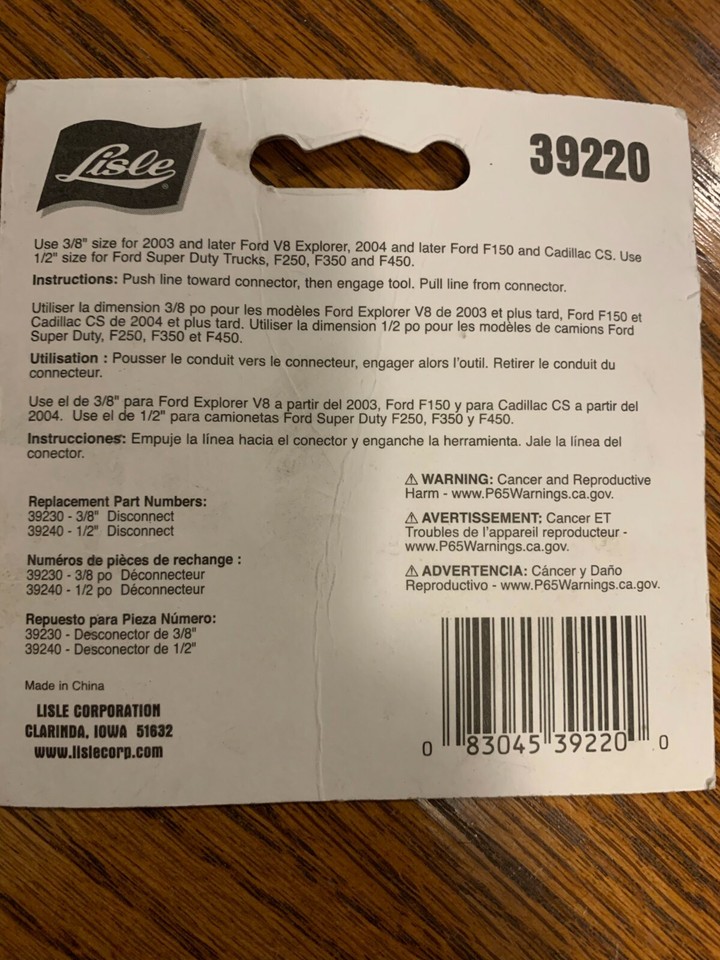 Lisle 39220 Transmission Oil Cooler Disconnect Set for Ford 3/8" & 1/2 ...