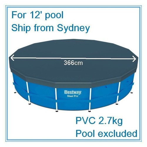 PVC POOL COVER FOR INTEX AQUA DRICLAD 12' 366cm STEEL FRAME POOL ...