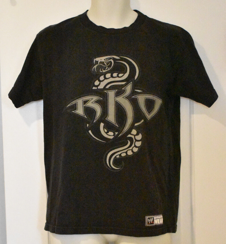 WWE Wrestling T Shirt Mens M Black Strike First RKO Randy Orton Cobra ...