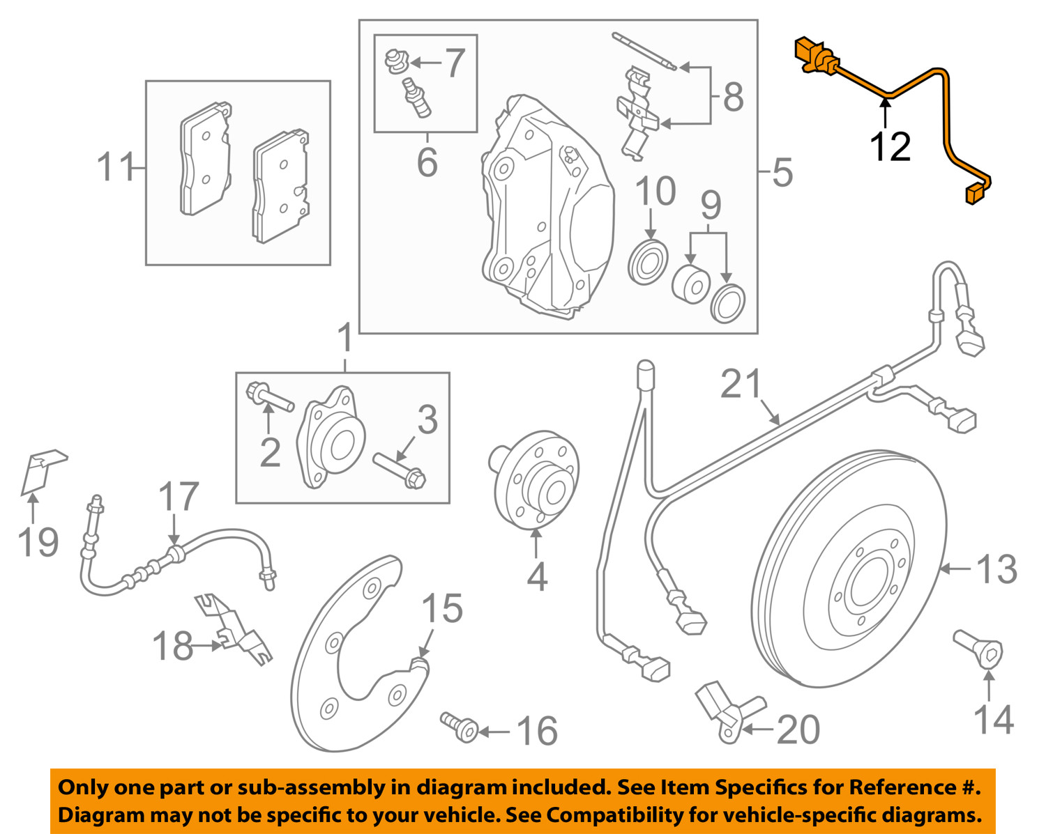 AUDI OEM 16-17 Q5-Disc Brake Pad Electronic Wear Sensor 4G0615121C | eBay
