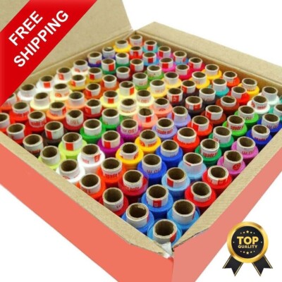 Polyester Thread Assorted Color Spool Spun Sewing Supplies Quilting 100 ...