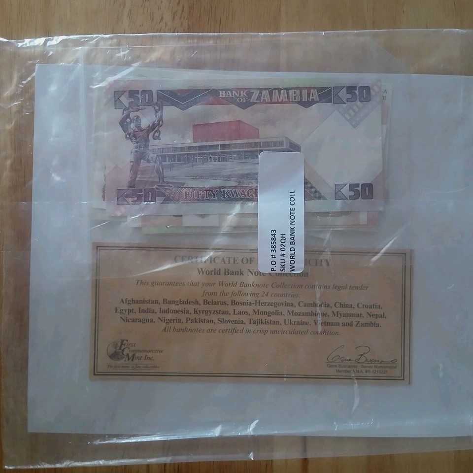World Bank Note Collection 24 Count Uncirculated Currency Foreign Money ...