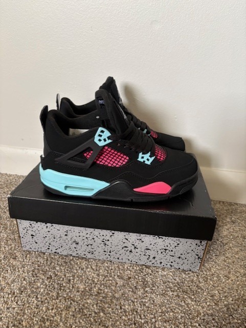 Pink, Blue thunder Jordan 4 Size 5.5 men | eBay