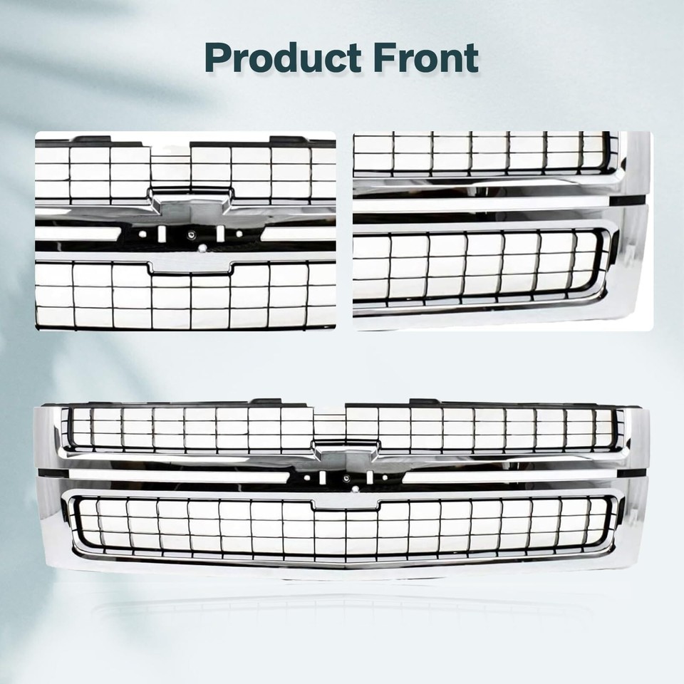 2007-2010 Chevrolet Silverado 2500 3500 HD Chrome Grille With Black ...