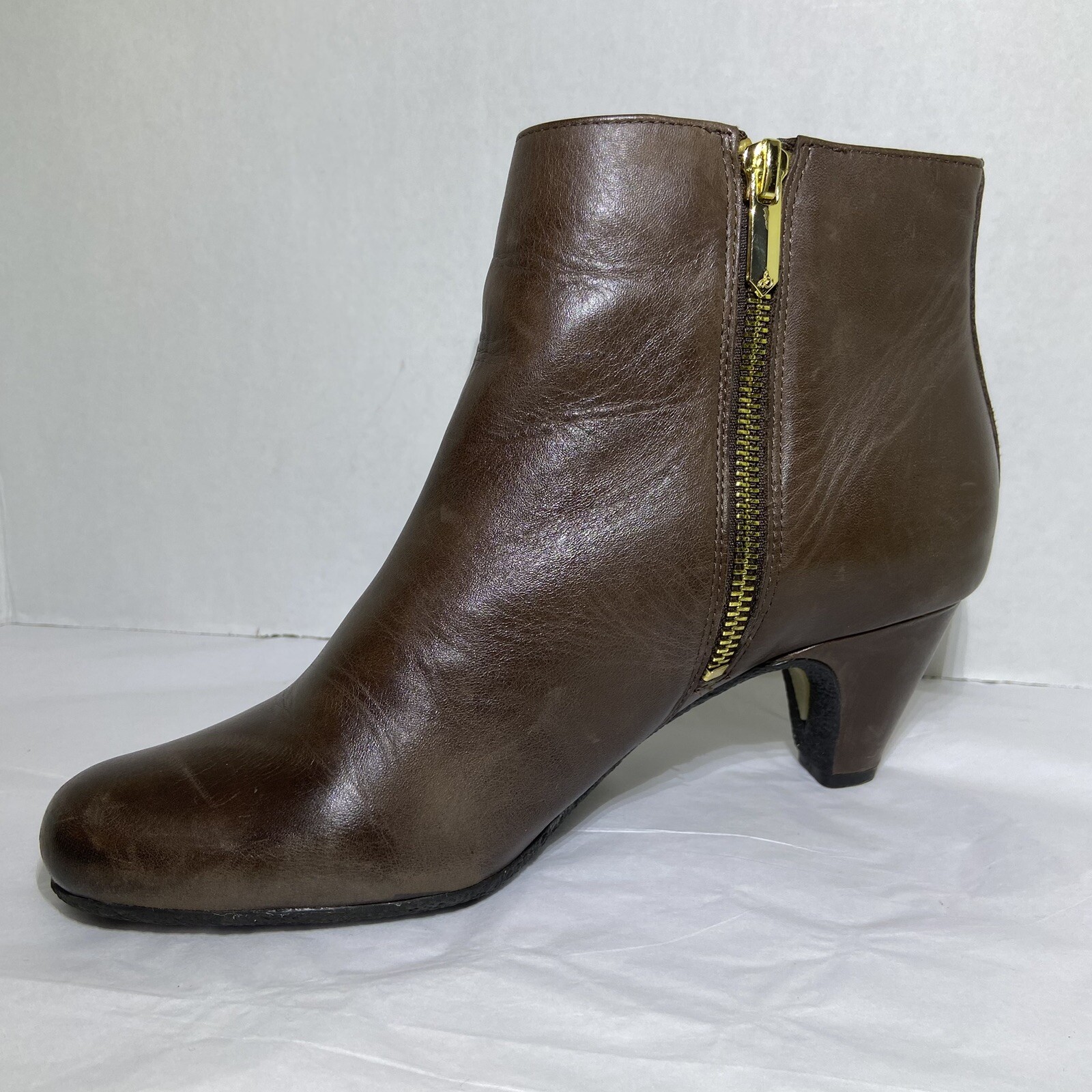 NIB Sam Edelman Marmont Ankle Boots 6.5 Brown Leather Shoes Gold ...