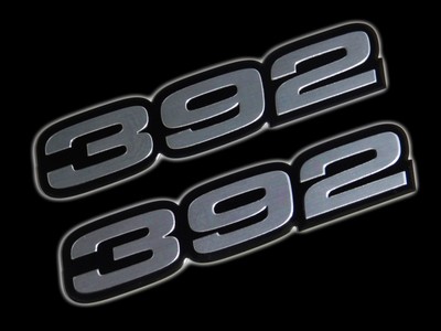 2 392 Hemi Engine HO Aluminum Emblem Silver Black For Chrysler Dodge ...