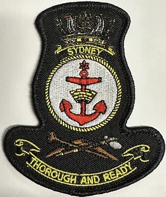 HMAS Sydney Navy Crest Australian Patch Australia Size: 100mm X 83mm ...