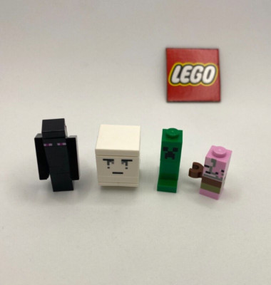 Lego Minecraft Micromob Minifigures Set - Ghast, Enderman, Creeper ...