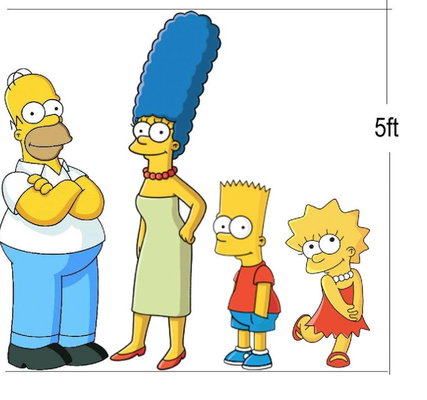The Simpson Family Cutout, Homer, Marge, Bart and Lisa Cutout, Party ...