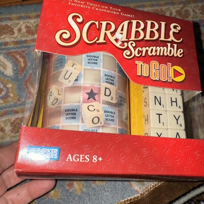 Scrabble Scramble To Go Dice Game (2006) Parker Brothers New Box Has ...