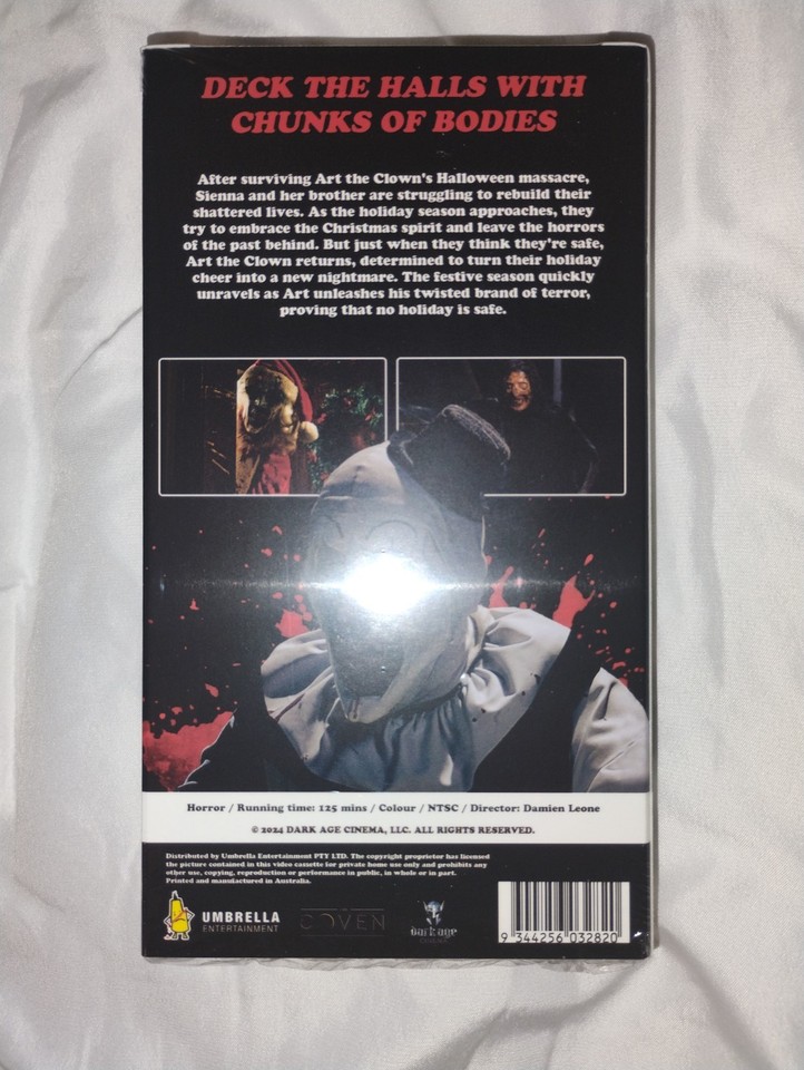 Terrifier 3 VHS Umbrella Entertainment Cult Horror New & Sealed | eBay