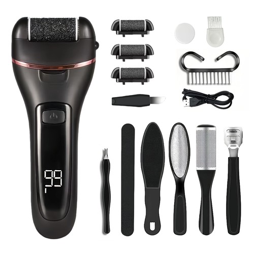 Electric Foot File Rechargeable Waterproof Callus Remover Pad Feet Care ...