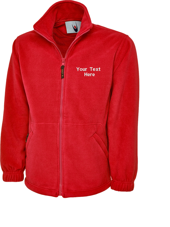 Personalised Custom Embroidered Your Text Fleece Jacket Full Zip Micro ...