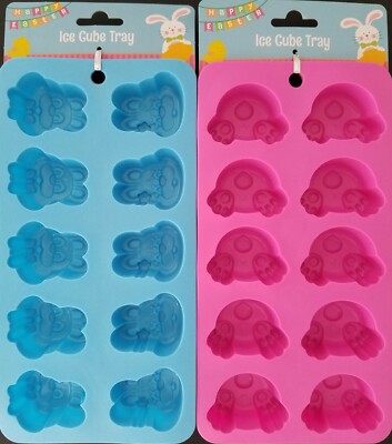 Easter Bunny Ice Cube Jellogel Trays Silicone, Select: Bunny Face Bunny ...