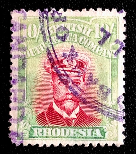 RHODESIA-1922-10s STAMP-TEN SHILLINGS-GEORGE V ADMIRAL’S UNIFORM-Sg RH ...
