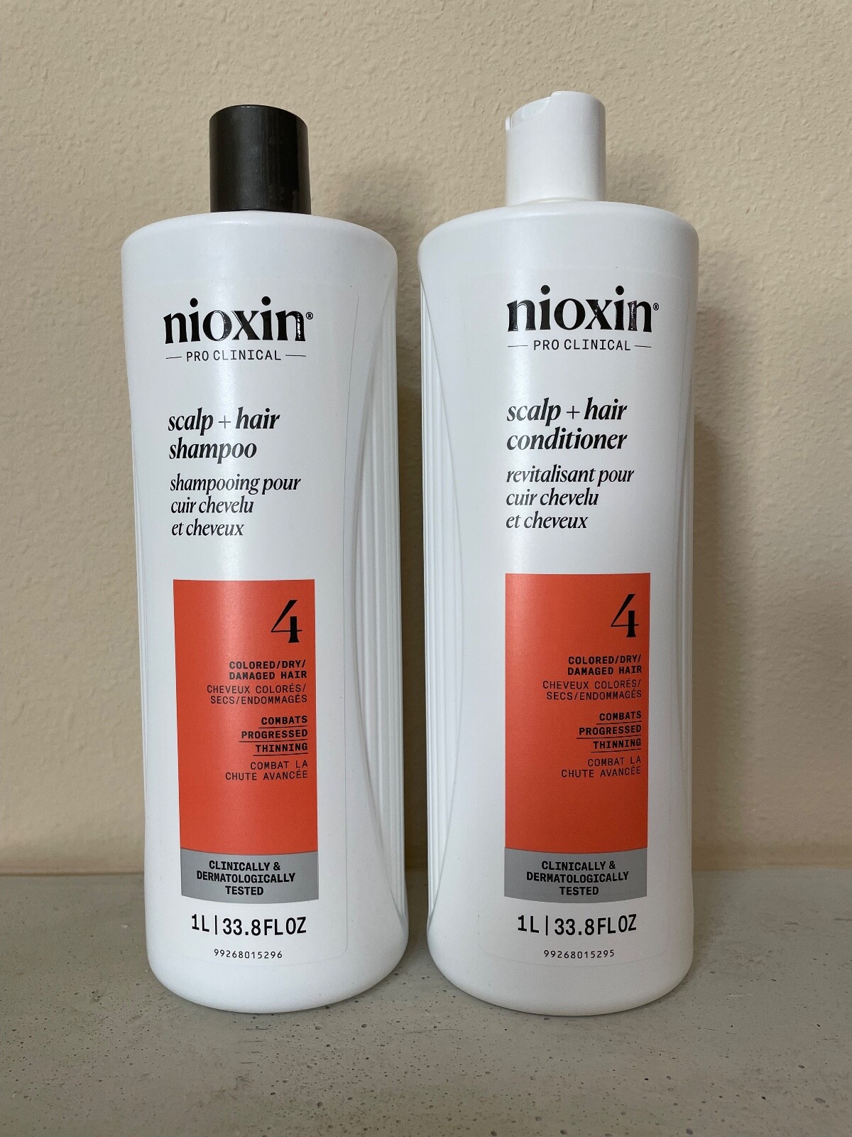 Nioxin Pro Clinical 4 Scalp + Hair Shampoo and Conditioner Duo 33.8 oz ...