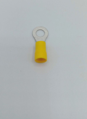 (25Pc)Yellow Ring 12-10Ga AWG VINYL 1/4" electrical wire ring terminal ...