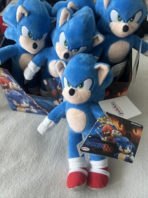 Sonic The Hedgehog 3 Movie SONIC Plush Toy Jakks 2024 9” New Rare HTF ...