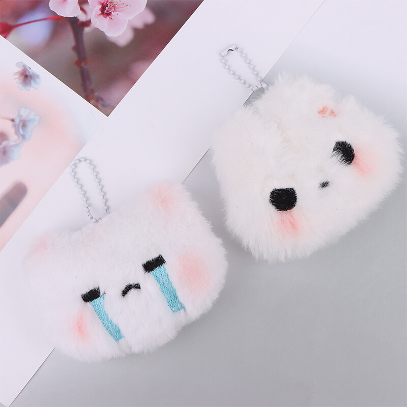 Sweet Plush Rabbit Doll Pendant Angry Crying Expression Keychain For ...