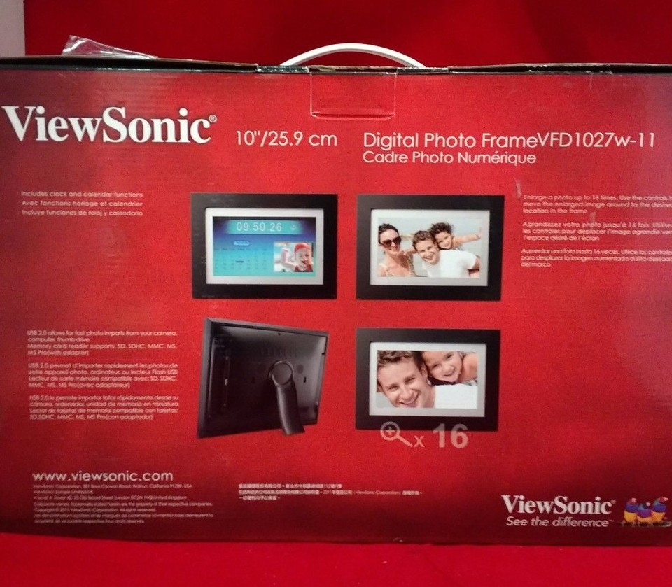 ViewSonic VFD1027w-11 10'' Digital Photo Frame with Internal Memory | eBay