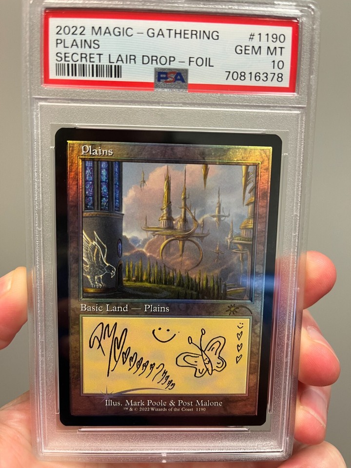 MTG Secret Lair X Post Malone The Lands FOIL Magic PSA 10 Plains 2022 ...