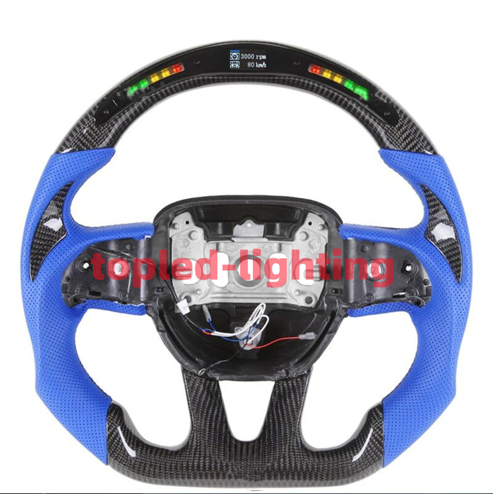 LED Carbon Fiber Steering Wheel For Charger Challenger Hellcat SRT 15 ...