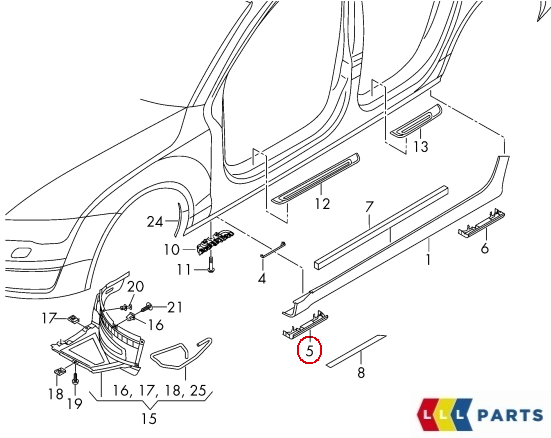 NEW GENUINE AUDI A6 15-18 FRONT LEFT N/S JACK PAD COVER TRIM PRIMED ...