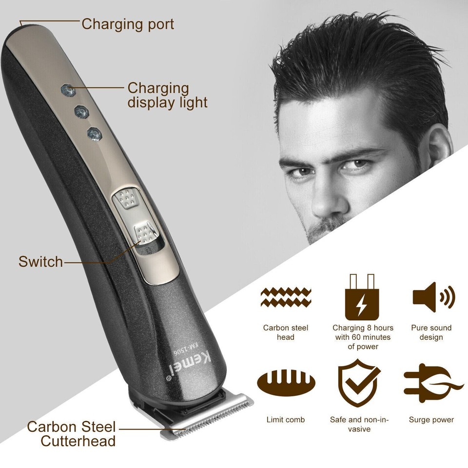 Kemei Professional Hair Clippers Cordless Trimmer Beard Cutting Machine ...