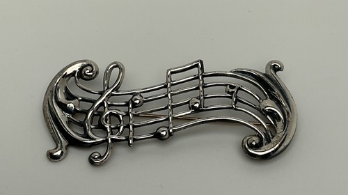 Vintage Sterling Silver Musical Notes Brooch/Pin | eBay