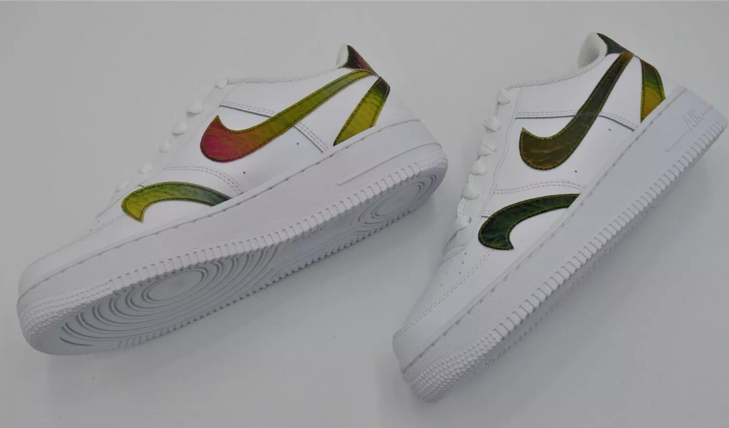 NEW NIKE AIR FORCE 1 LV8 “LOGOS” SHOES GS SIZE 6.5Y WOMEN'S 8 WHITE ...