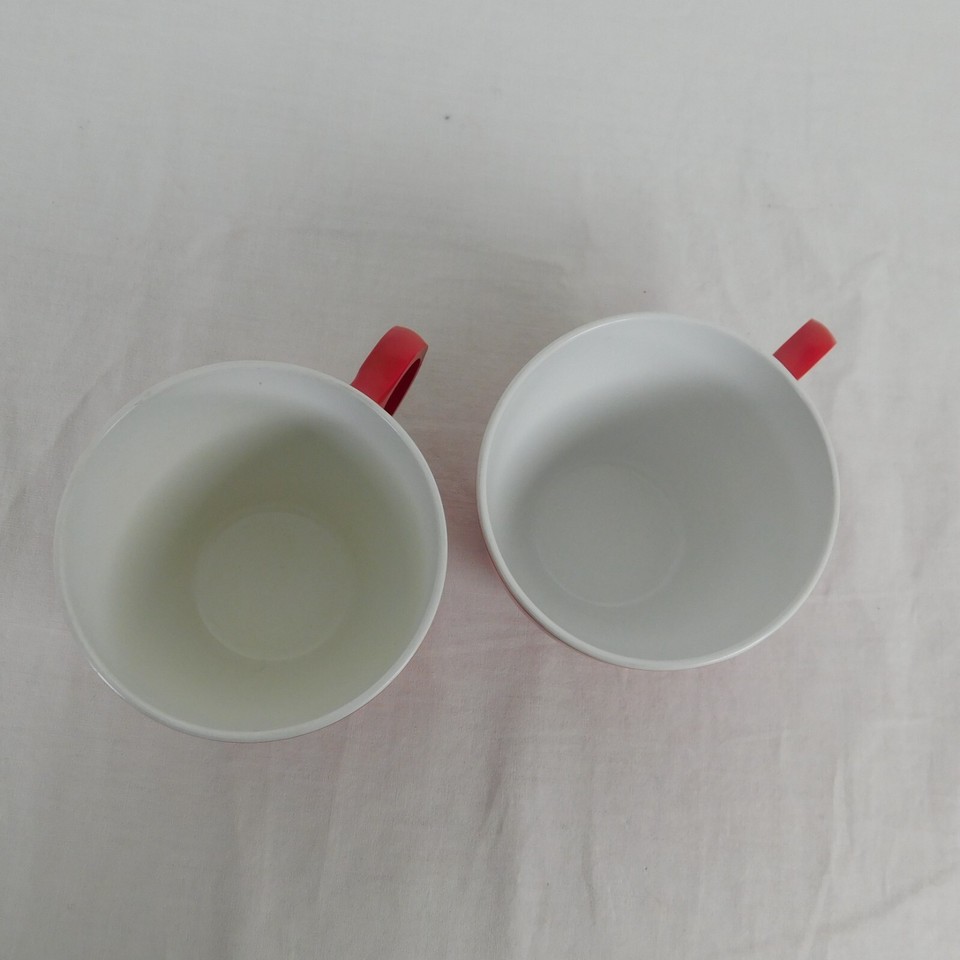 Royalon Melamine Melmac Red White Coffee Tea Cup #304 USA Set of 2 ...