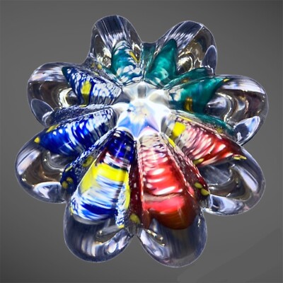 LOVELY Handblown Original PETER PATTERSON Art Glass 4” PAPERWEIGHT | eBay