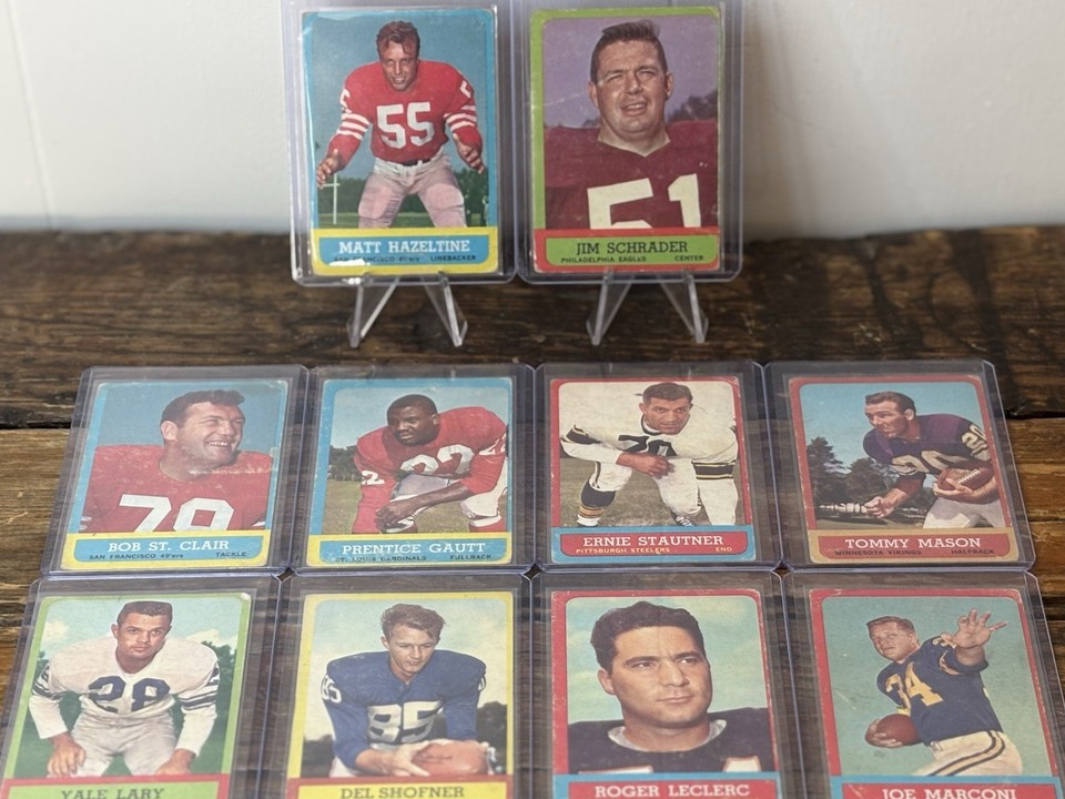 1963 Topps Football Lot Of 10 Cards #’s 33 50 64 66 99 115 129 140 142 ...