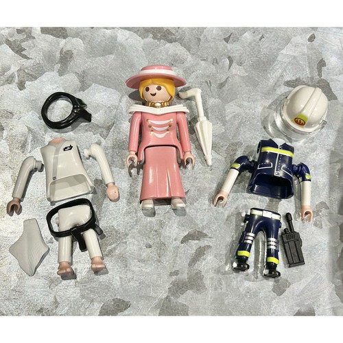 Playmobil 9855 3 in 1 Woman w/ 3 Outfits Karate, Firefighter, Dress ...
