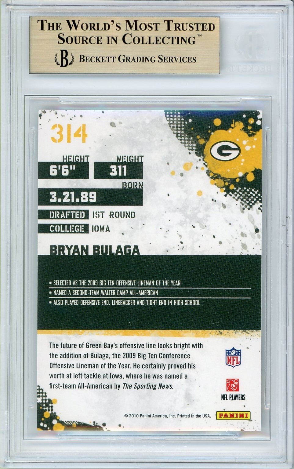 2010 Score - Rookie Bryan Bulaga #314 Glossy (RC) for sale online | eBay
